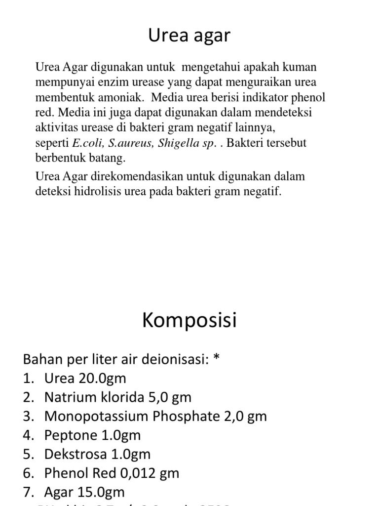 Urea Agar | PDF