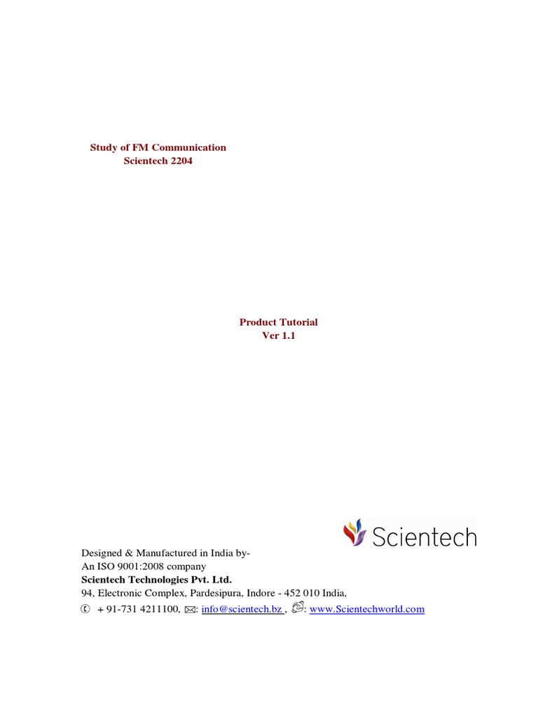 FM Scientech Manual | PDF | Frequency Modulation | Detector (Radio)