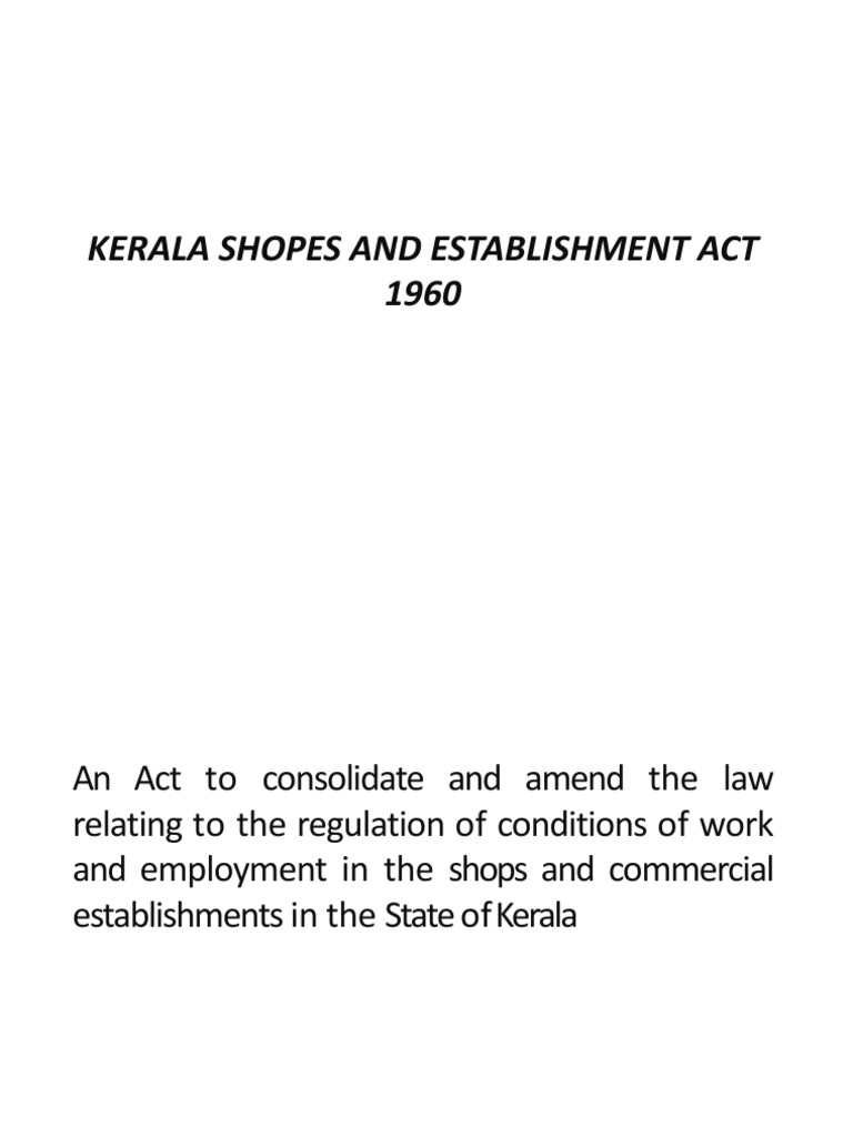 Shops An Establishment Act | PDF | Overtime | Labor