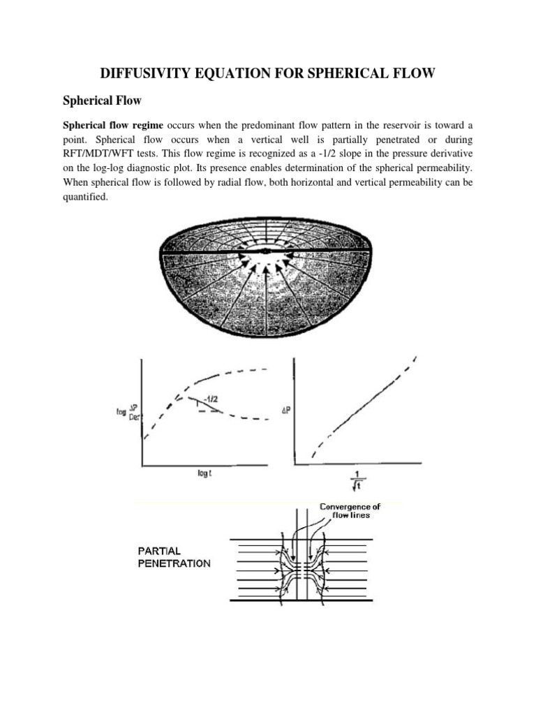 Diffusivity Equation For Spherical Flow | PDF