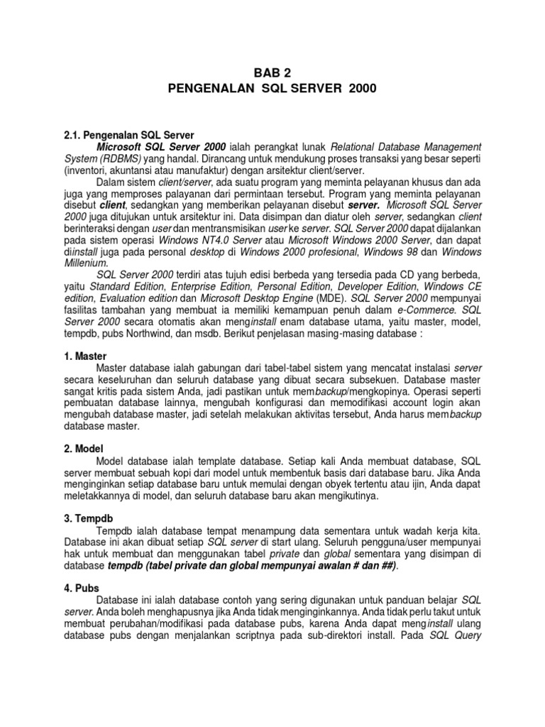 Materi SQL Server | PDF