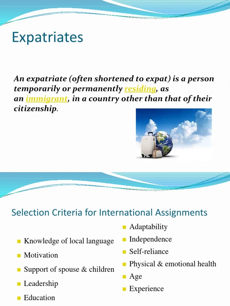 Types of Expatriates | PDF | Taxes | Employment