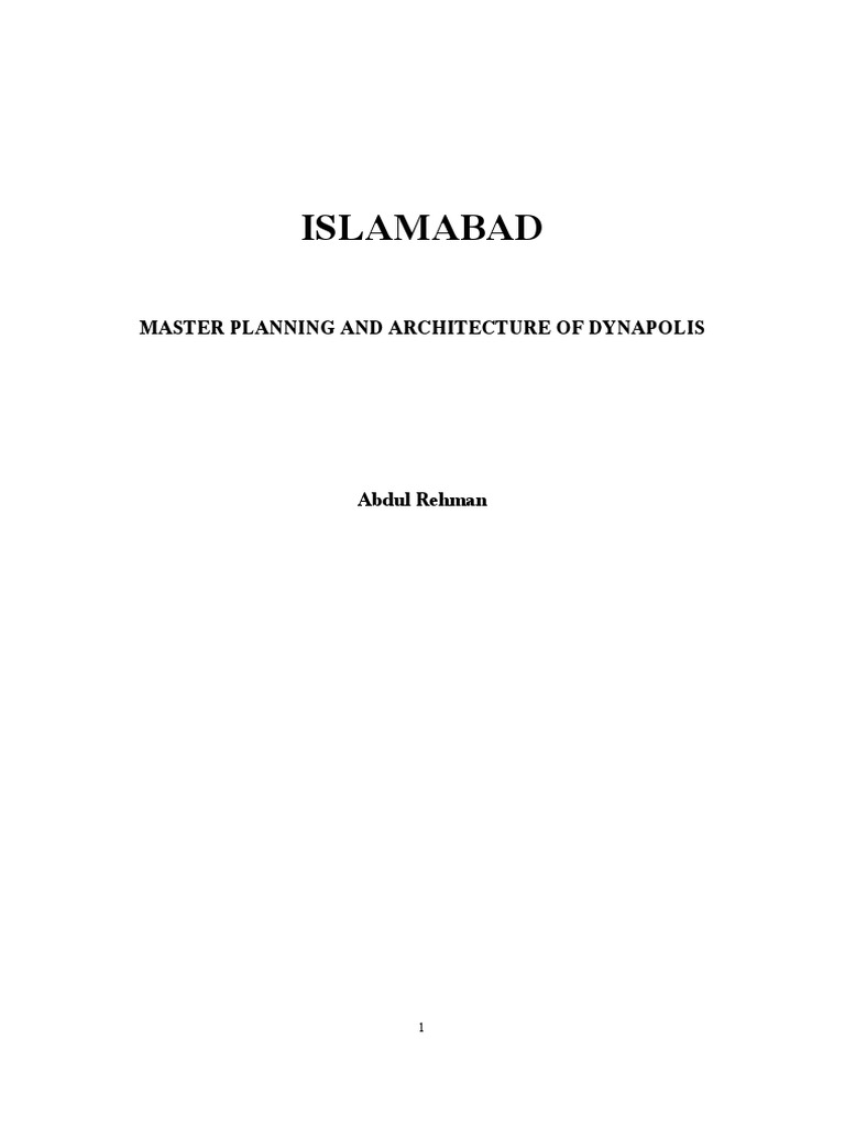 Architecture and Urban Planning of Islamabad: A Study of the ...