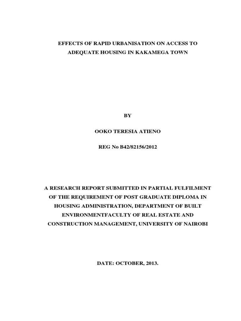 Effects of Rapid Urbanisation | PDF | Slum | Sampling (Statistics)