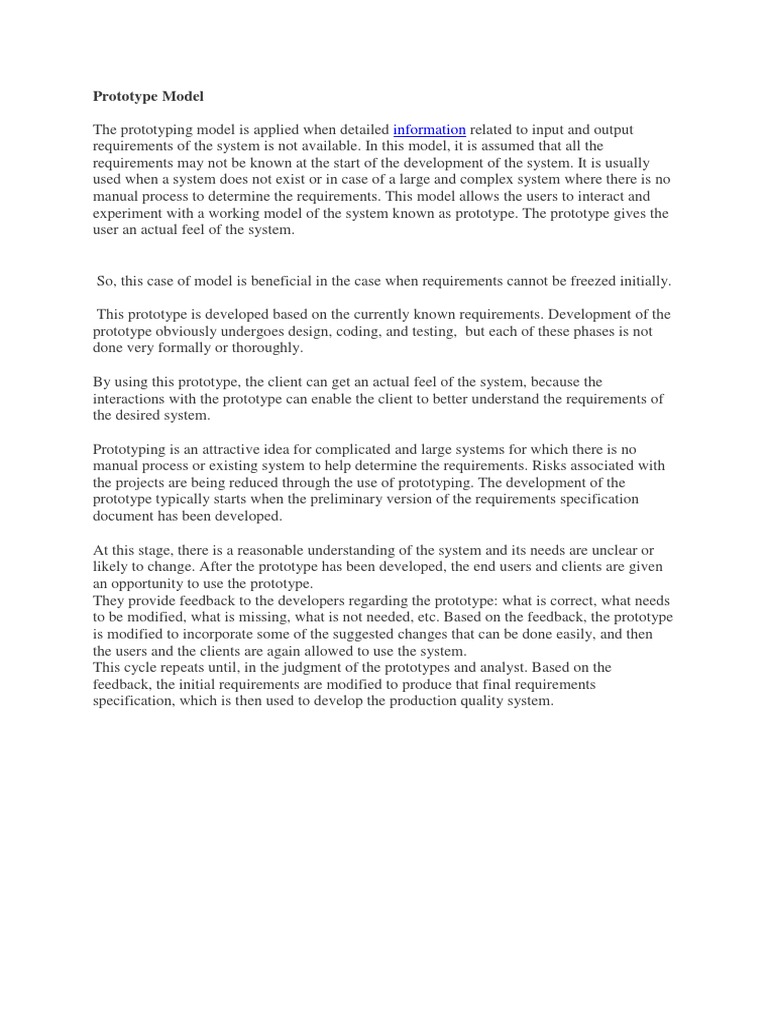 Prototype and Spiral Model | PDF | Software Prototyping | Software Development