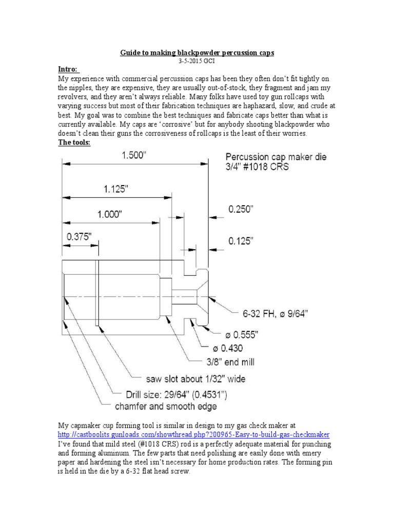 DIY Guide to Making Percussion Caps | PDF | Materials | Nature