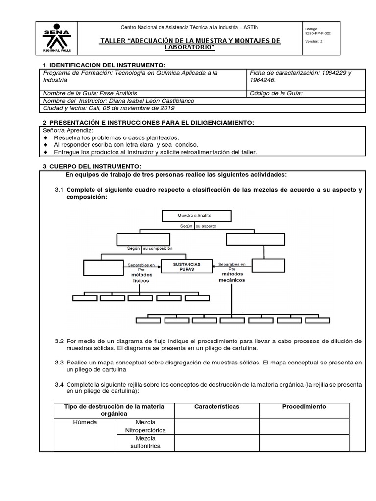Taller Tecnicas - de - Separacion B3n | PDF | Mezcla | Cloruro