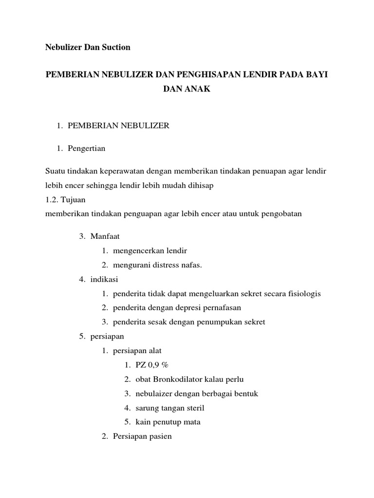 Nebulizer Dan Suction | PDF