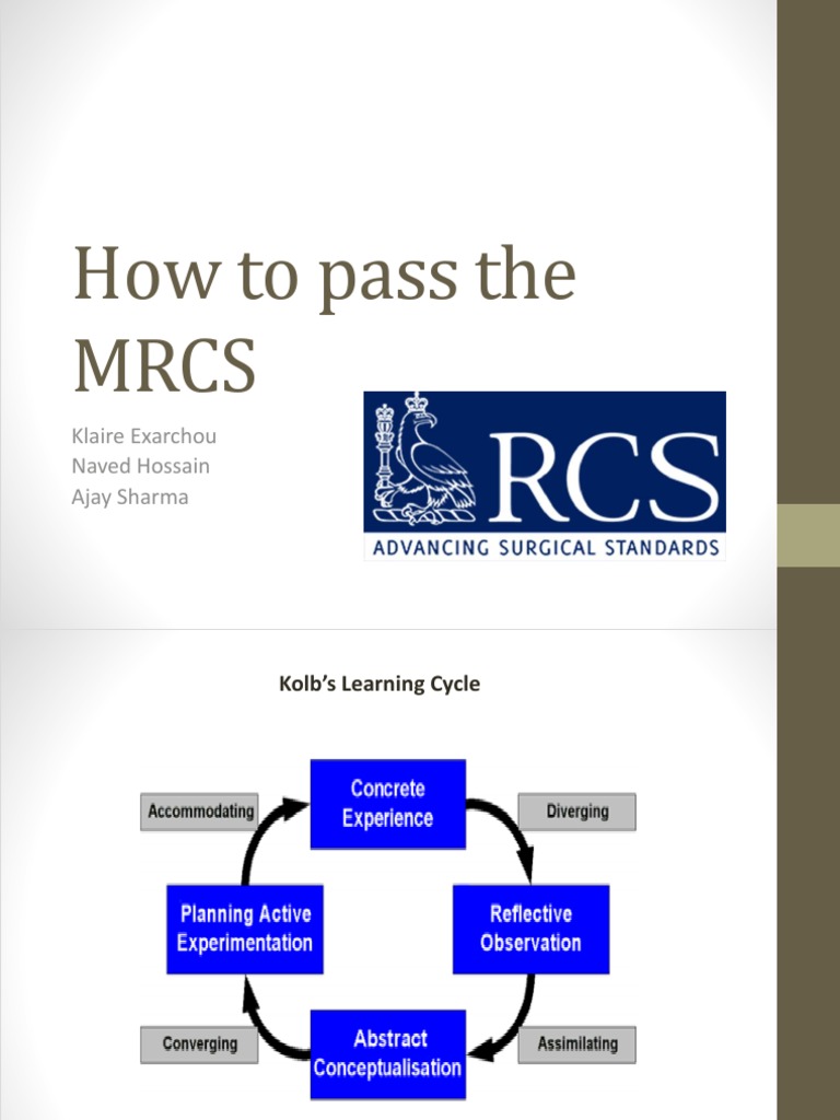 How To Pass The MRCS Presentation | PDF | Surgery | Test (Assessment)