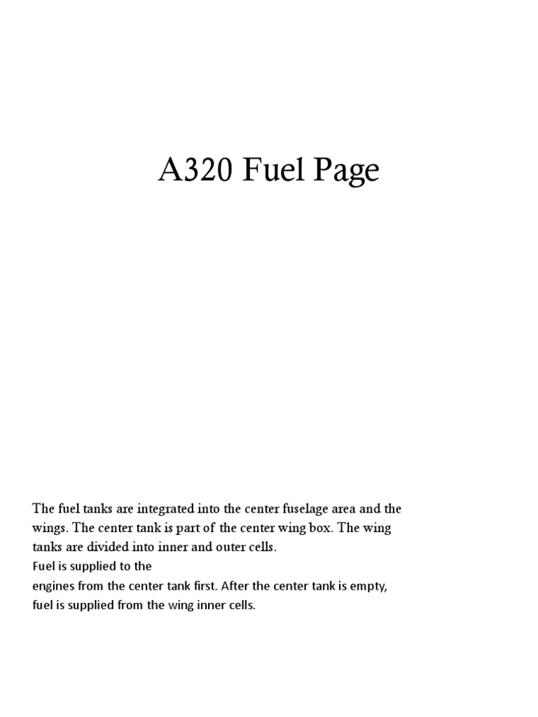 A320 Fuel Page | PDF