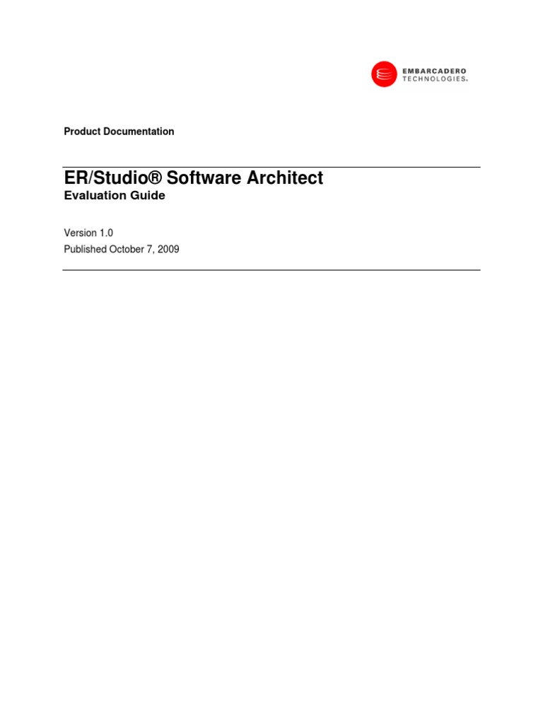 ER/Studio® Software Architect: Evaluation Guide | PDF | Unified Modeling Language | Conceptual Model