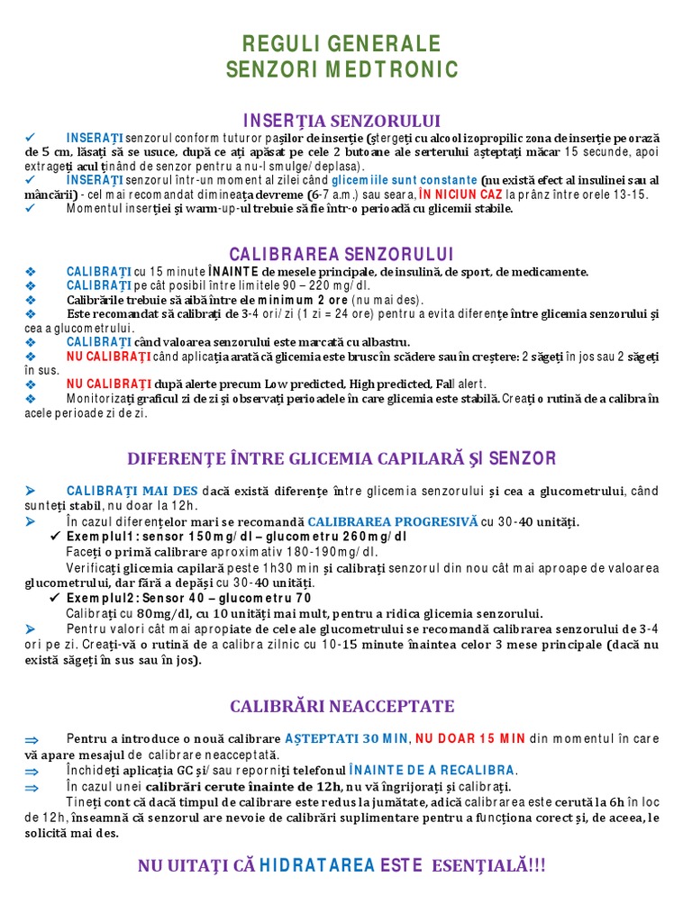 Reguli Generale Senzori MEDTRONIC PDF | PDF