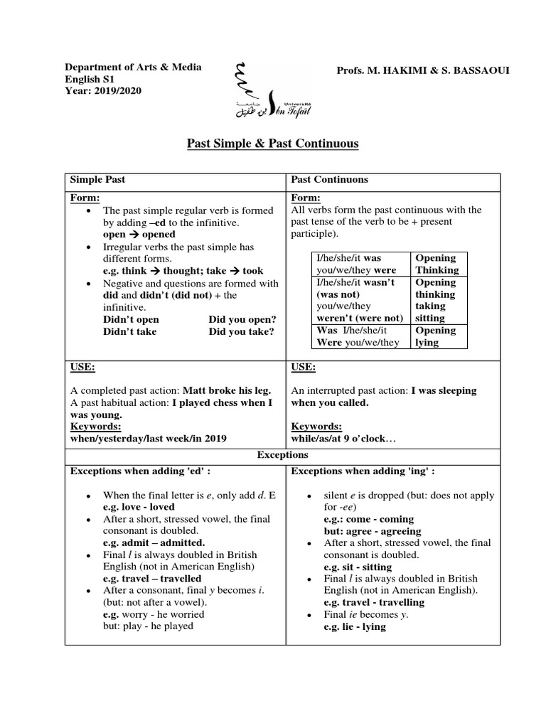 Simple Past Exc | PDF | English Language | Linguistic Morphology