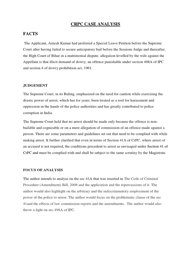 CRPC Case Analysis | PDF