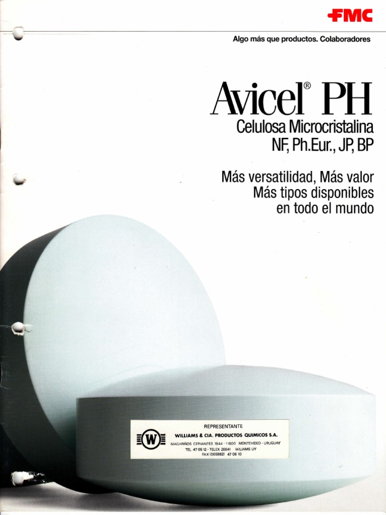 Avicel PH: Usos y Características en Farmacia | PDF | Aluminio | Ph
