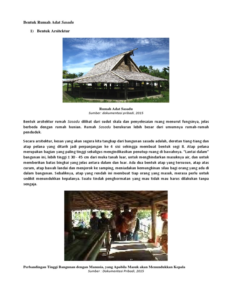 Bentuk Rumah Adat Sasadu | PDF