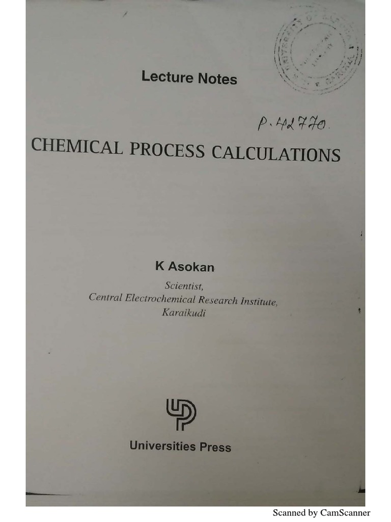Chemical Process Calculations Guide | PDF