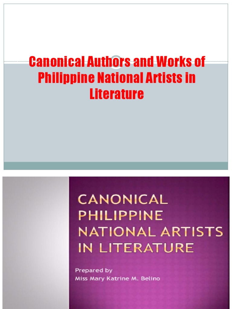 Canonical Philippine Literary Artists | PDF | Poetry | Writing