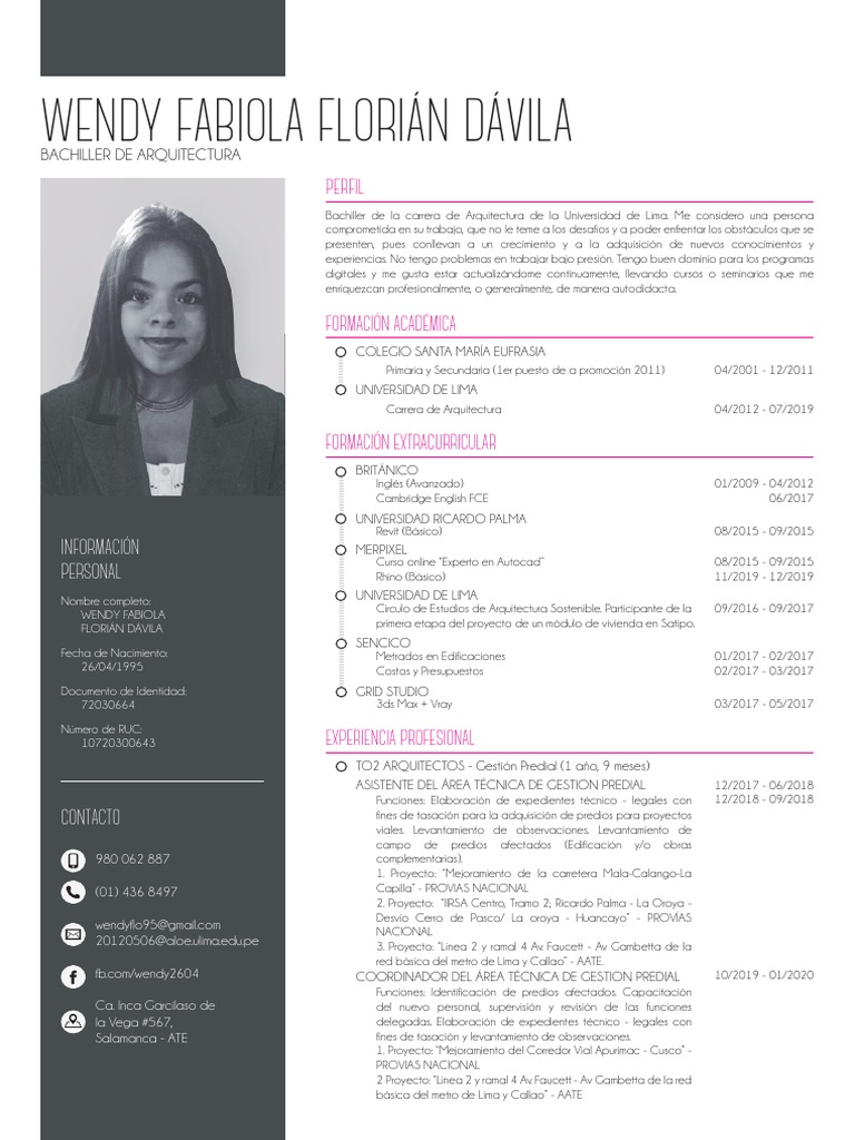 CV - Wendy Florián | PDF | Software de la aplicacion | Software