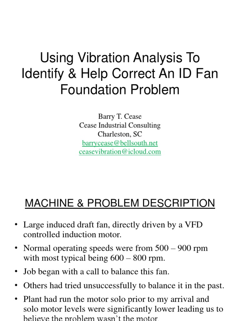 ID Fan Foundation Vibration Solutions | PDF | Physics | Mechanical ...