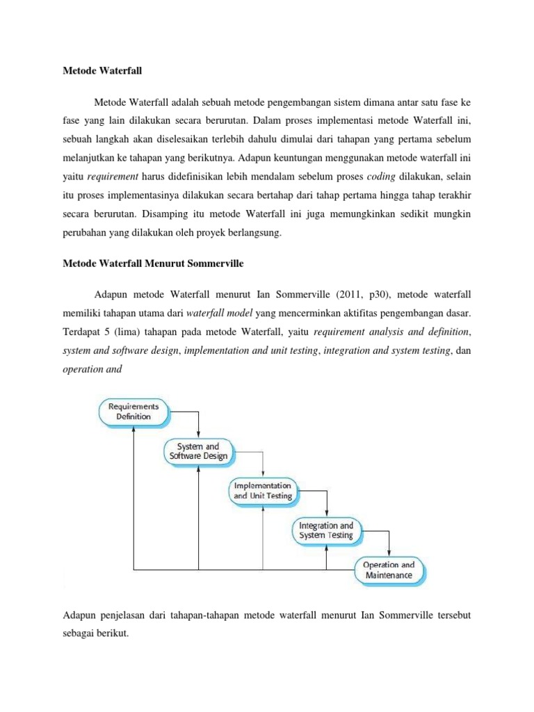Metode Waterfall dalam Pengembangan Sistem | PDF