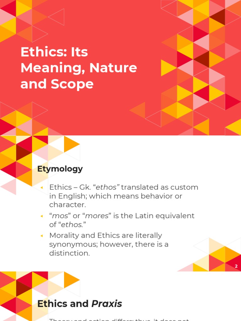 1 Ethics Its Meaning Nature and Scope | PDF | Morality | Stereotypes