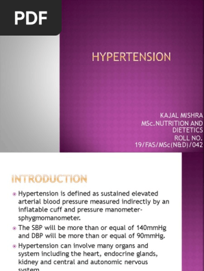 HYPERTENSION PDF Hypertension Blood Pressure