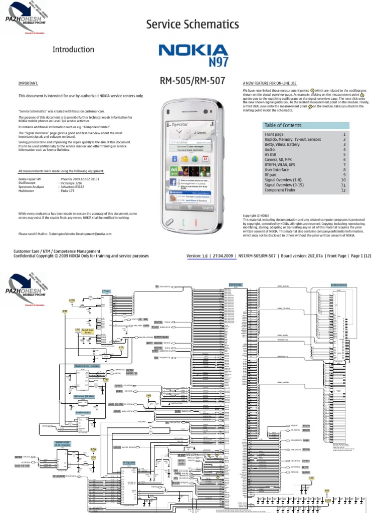 N97 RM505 RM507 Schematics v1-2 | PDF | Chess | Telecommunications ...