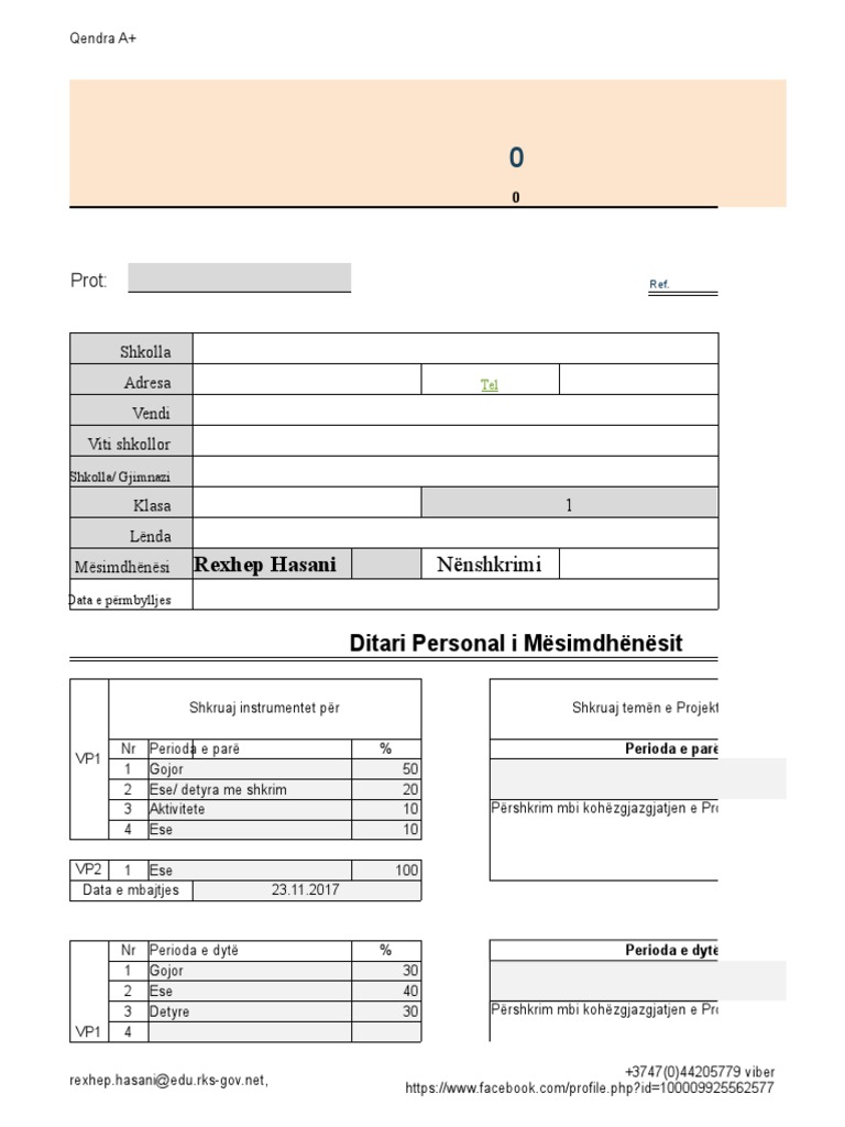 Ditari Personal I Mesimdhenesit | PDF