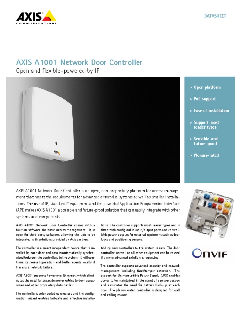 EN Genetec Axis A1001 - Specifications Sheet | PDF | Computer Network | Application Programming ...