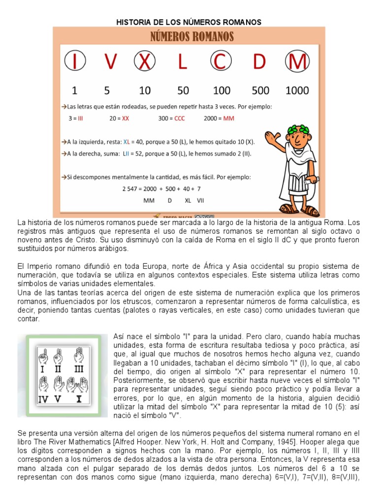 Historia de Los Números Romanos | PDF | Codificaciones | Notación