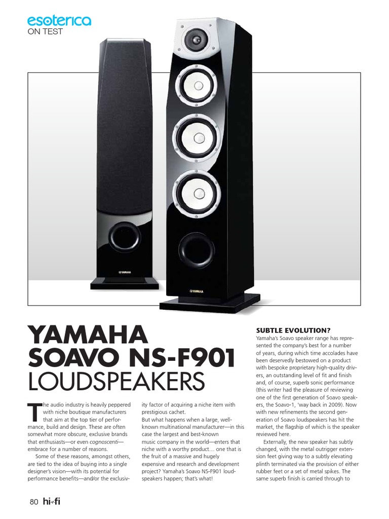 Yamaha Soavo NS-F901 Speaker Review | PDF | Loudspeaker | Audio Engineering