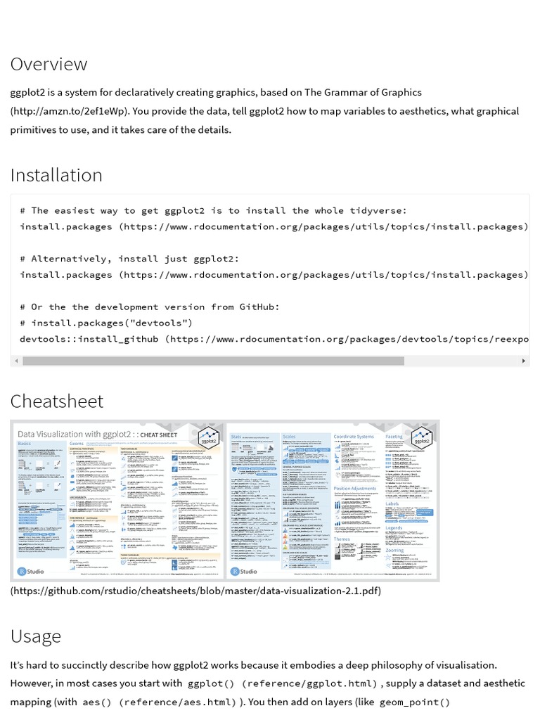 ggplot2: Elegant Data Visualization Guide | PDF | Cognition | Computing