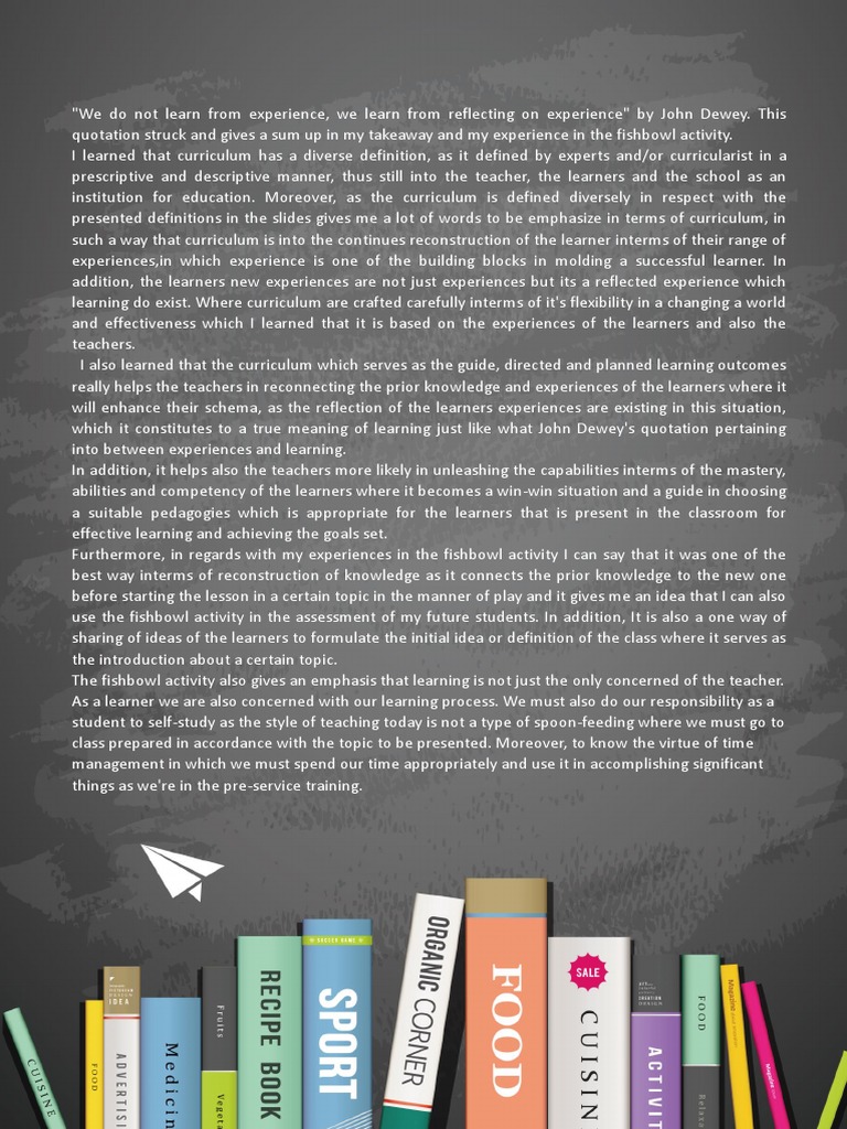 REFLECTION Paper About Curriculum and Fishbowl Activity | PDF ...