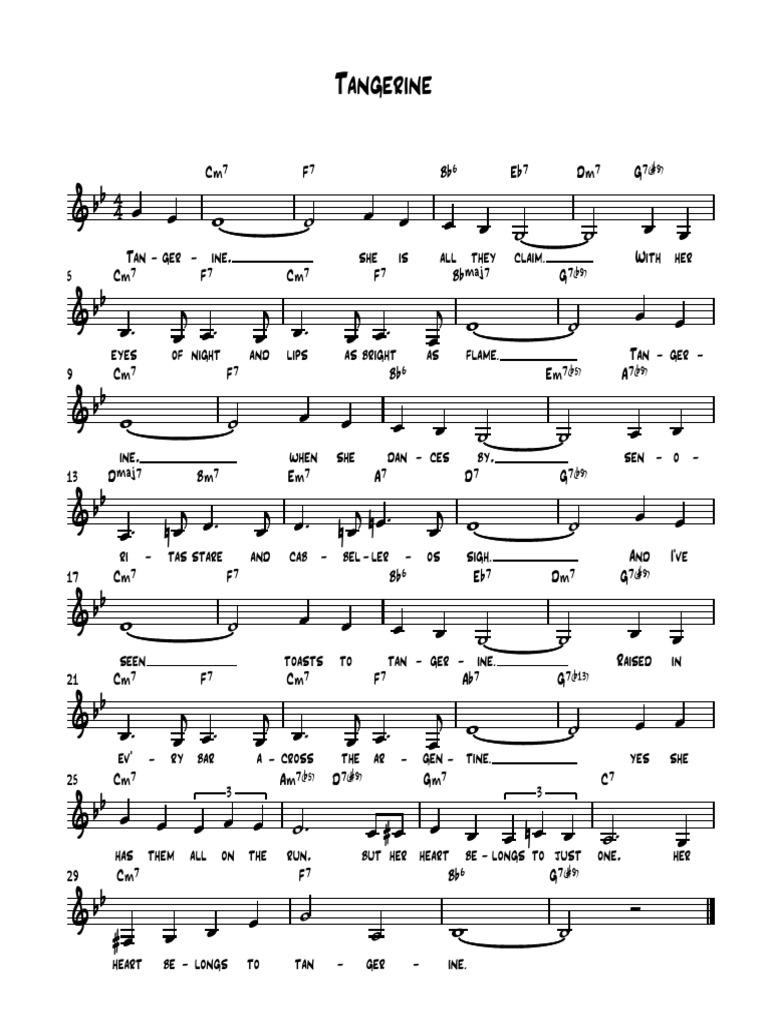 Tangerine - Full Score | PDF