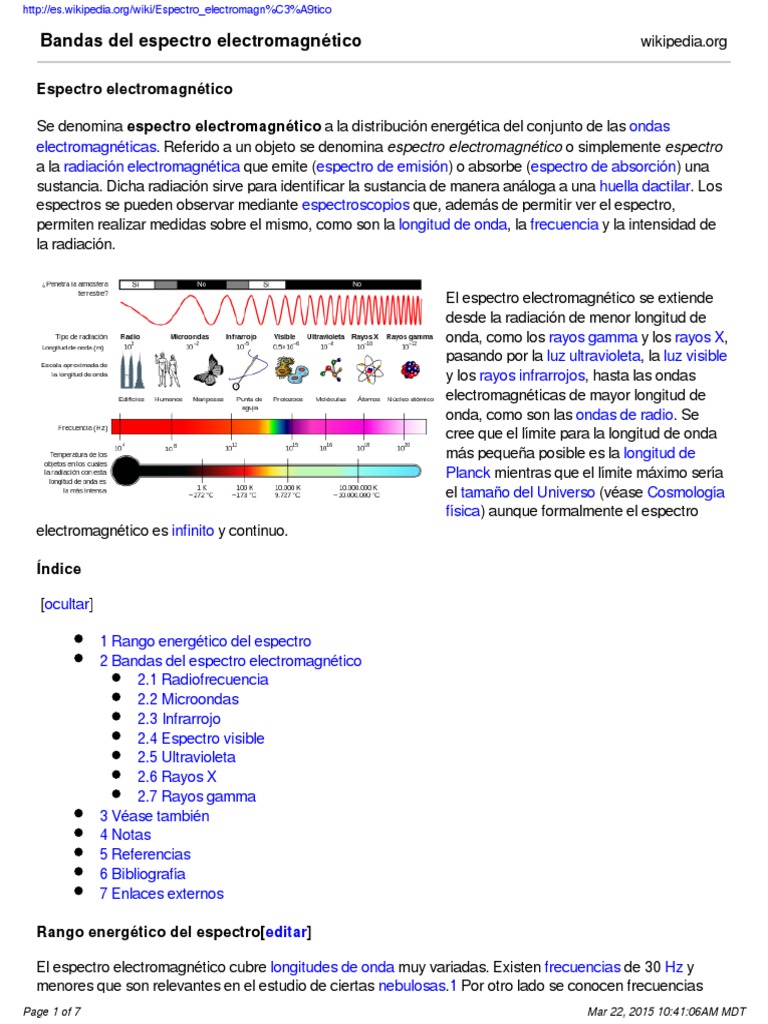 1 El Espectro Electromagnetico PDF | PDF | Espectro electromagnético ...