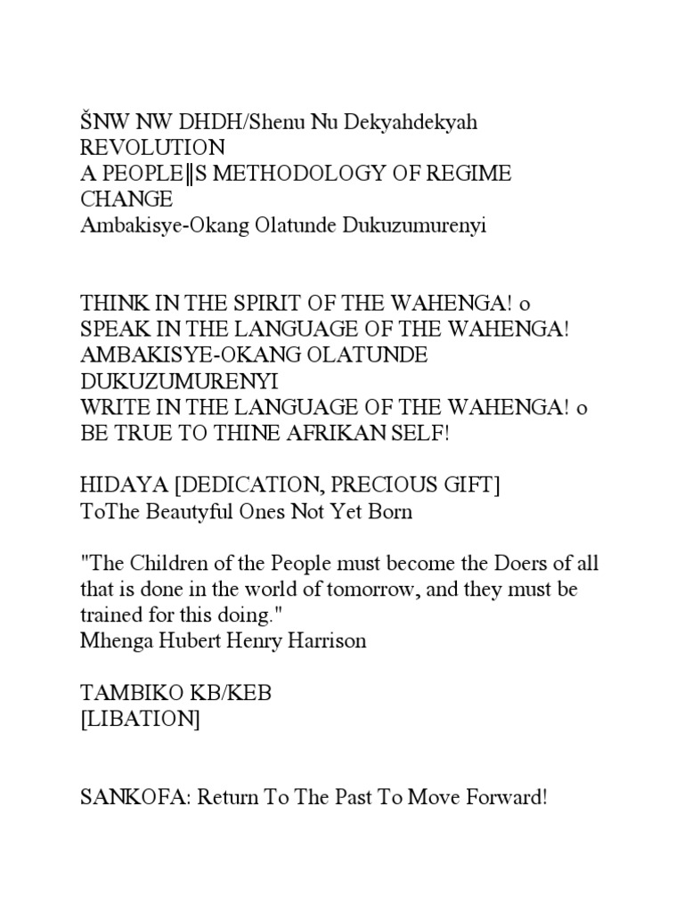 Wa'Anka | PDF | Black People | Pan Africanism