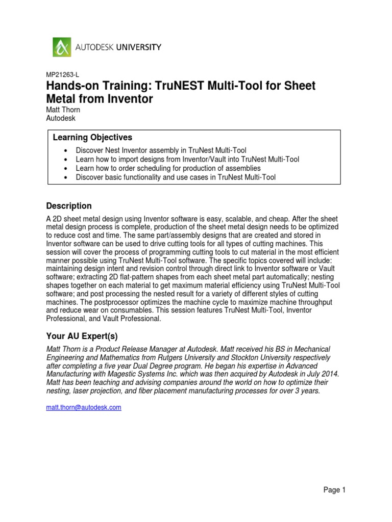 TruNEST Multi-Tool for Sheet Metal | PDF | Scheduling (Computing ...