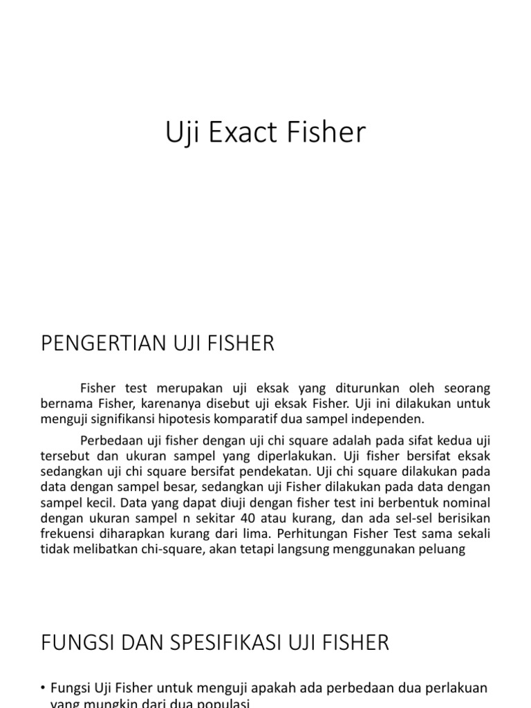 Uji Exact Fisher | PDF