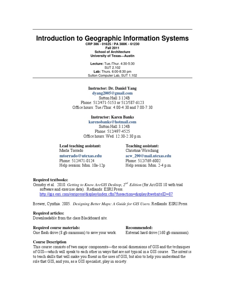 GIS Syllabus | PDF | Geographic Information System | Esri