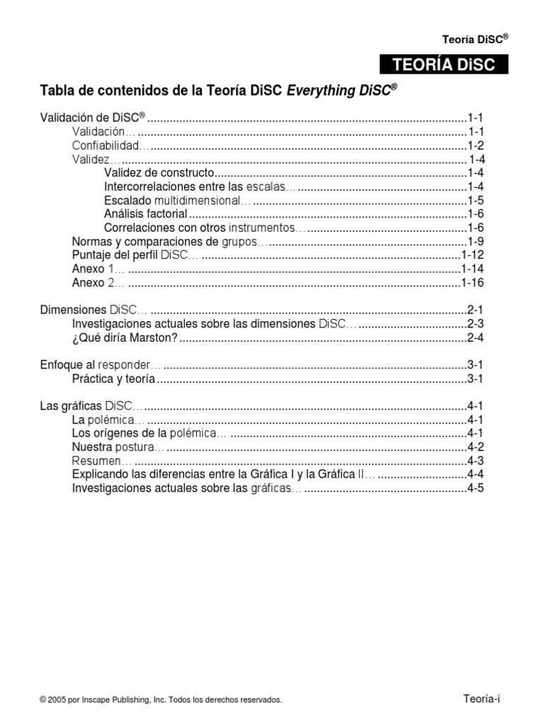 Teoria DISC | PDF | Validez (Estadísticas) | Análisis factorial