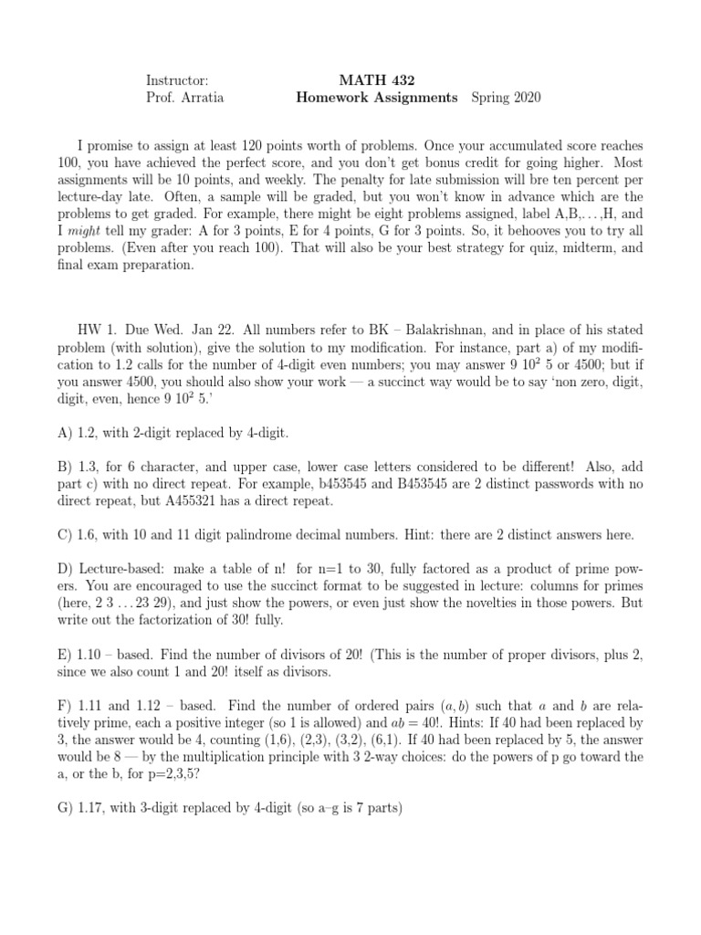 HW1 | PDF | Factorization | Mathematical Concepts