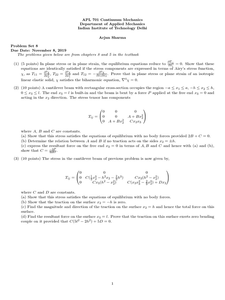 ProblemSet 8 | PDF | Stress (Mechanics) | Deformation (Mechanics)