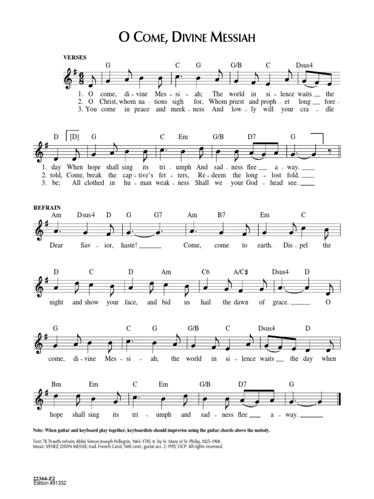 O Come Divine Messiah | PDF | Elements Of Music | Music Theory