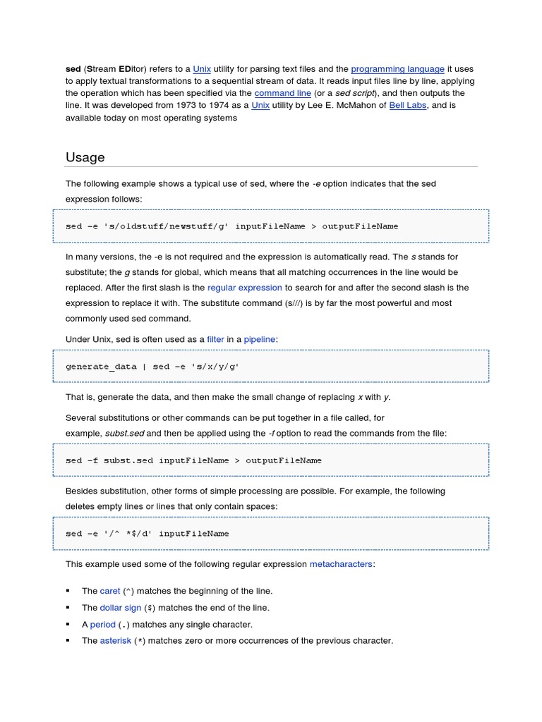 Sed And Awk Pdf Parameter Computer Programming Computer Programming 8472