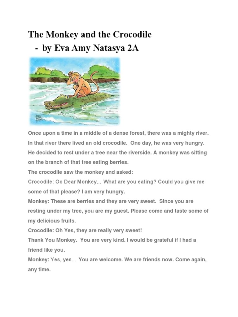 The Monkey and The Crocodile Script | PDF