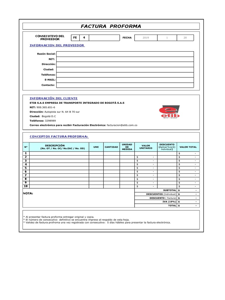 Factura Proforma | PDF | Factura | Documentos empresariales