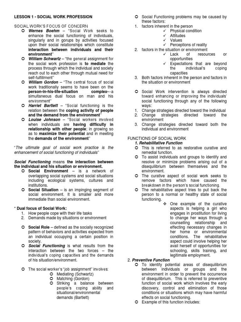 Lesson 1 Module | PDF | Profession | Social Work