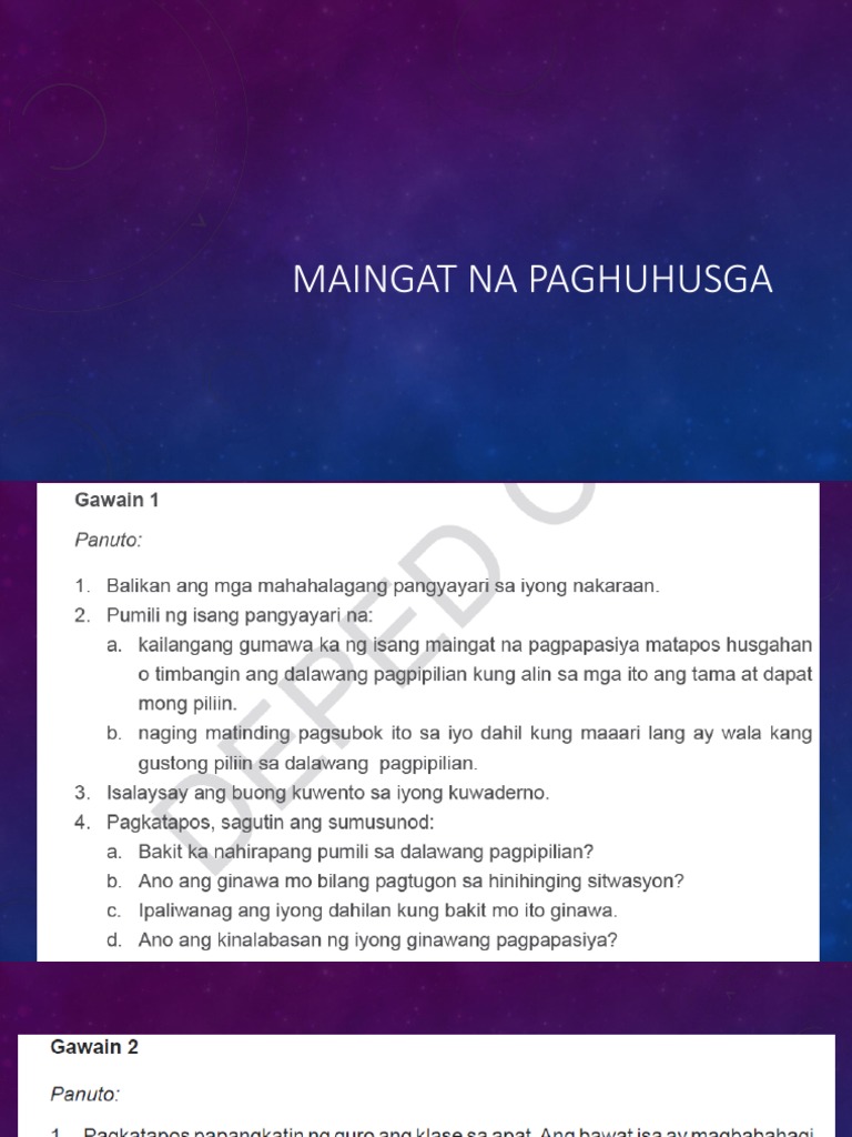 Maingat Na Paghuhusga G10 Esp | PDF