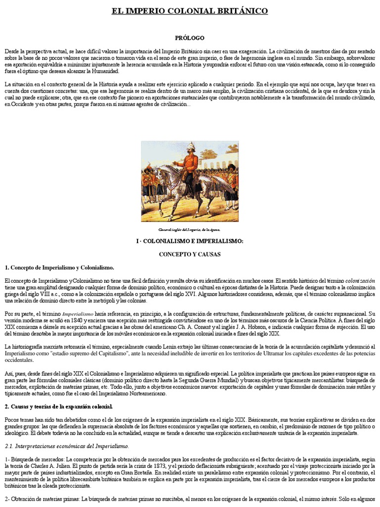 El Imperio Británico PDF | PDF | Colonialismo | Imperio Británico